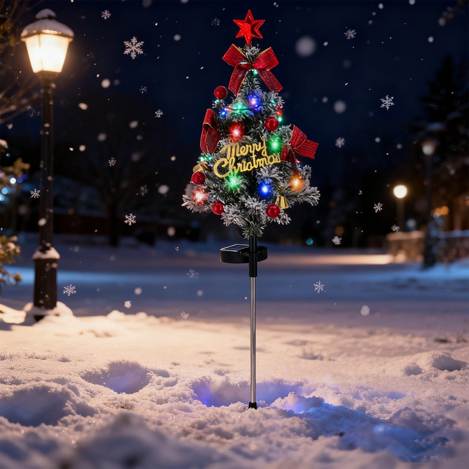 CaiYueKe Solar Christmas Tree Outdoor Christmas Decorations, 32 Inch ...