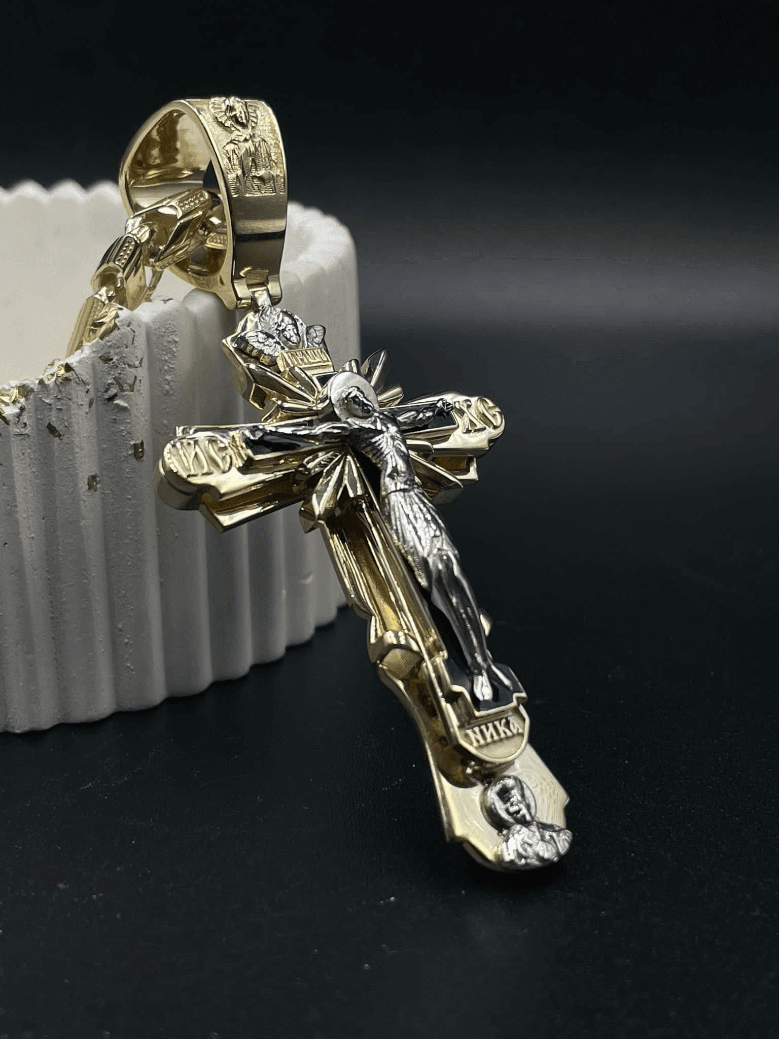 CaiYueKe Stainless Steel Cross Pendant Necklace for Men and Women ...
