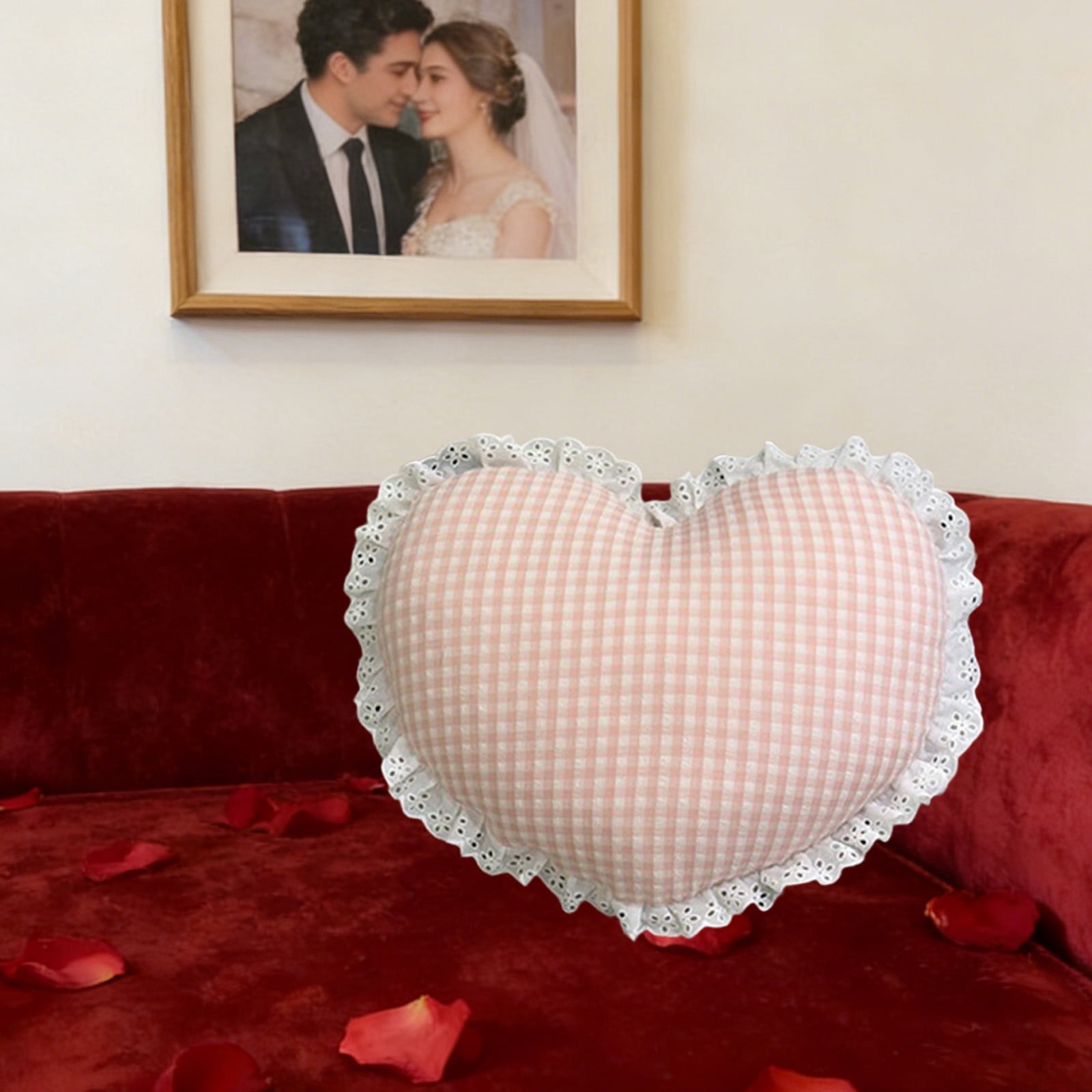 CaiYueKe Star & Moon Throw Pillow with Insert - Minimalist Lace Trim ...