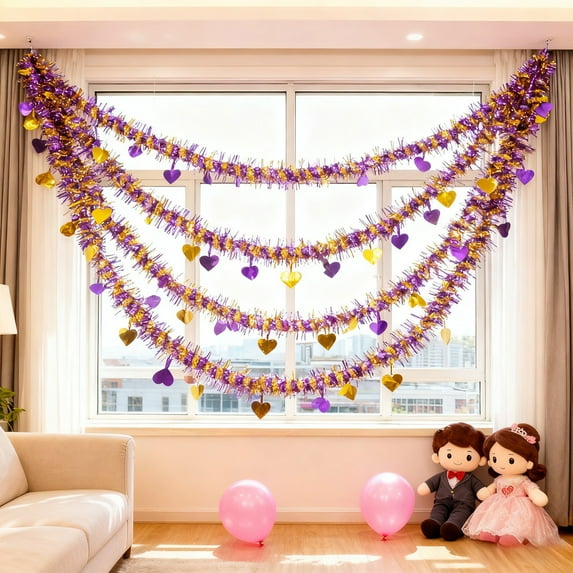 CaiYueKe Valentine's Day Heart Ribbon Garland Party Decorations Wedding ...