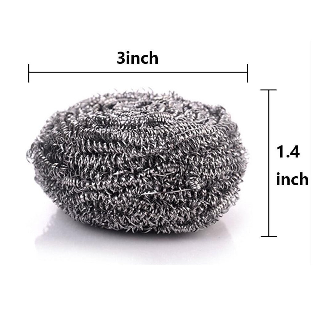 Caihaooo 6PCs Stainless Steel Sponges Scrubbing Scouring Pad Steel Wire ...