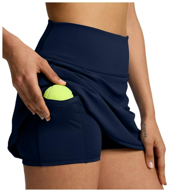 Caihaooo Womens Double Layered Pleats Tennis Skirts For Women High