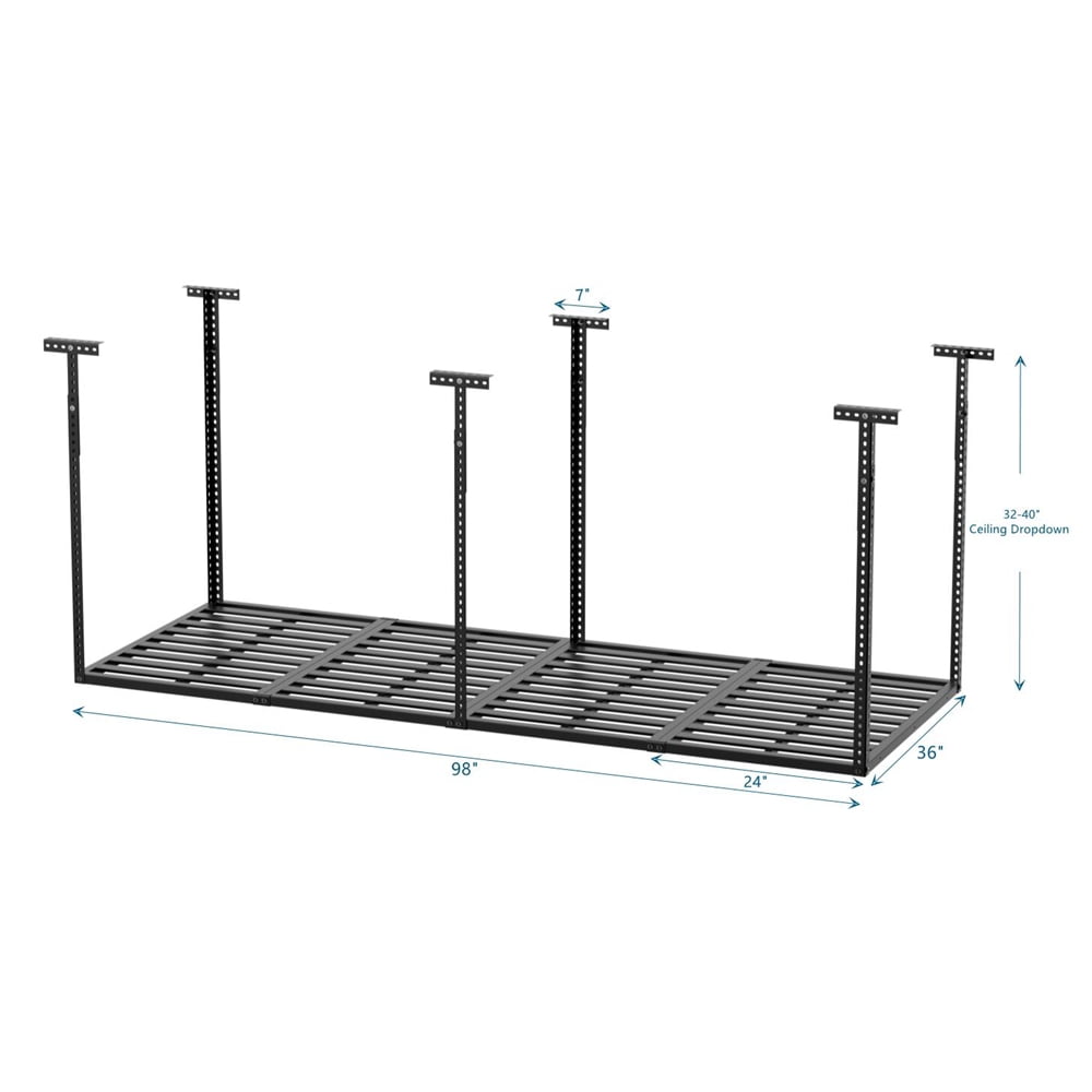 Cailailo 3x8 Overhead Garage Storage Rack, Heavy Duty Adjustable ...