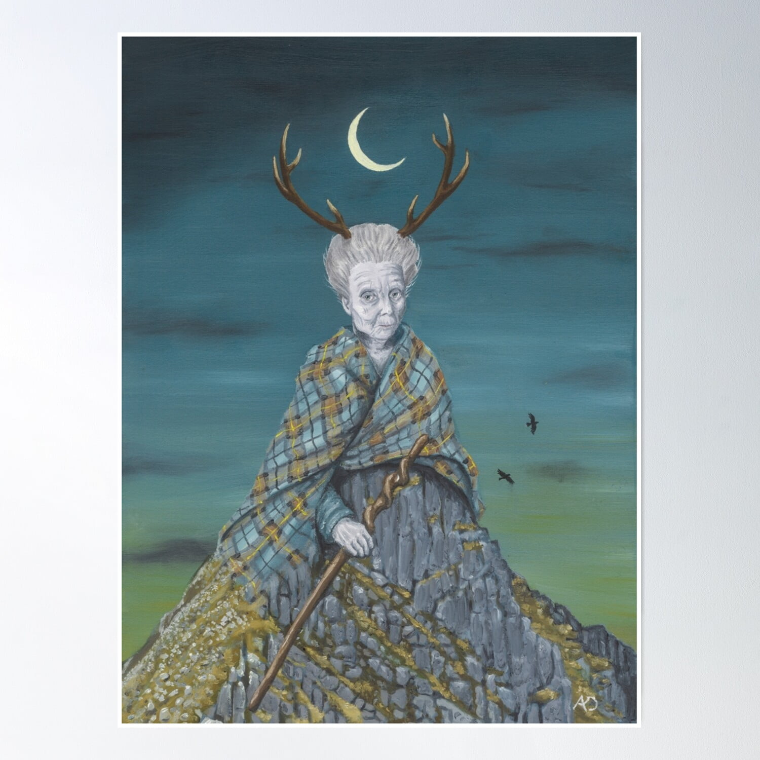 Cailleach Scottish Crone Goddess Poster Wall Art, Modern Wall Decor ...