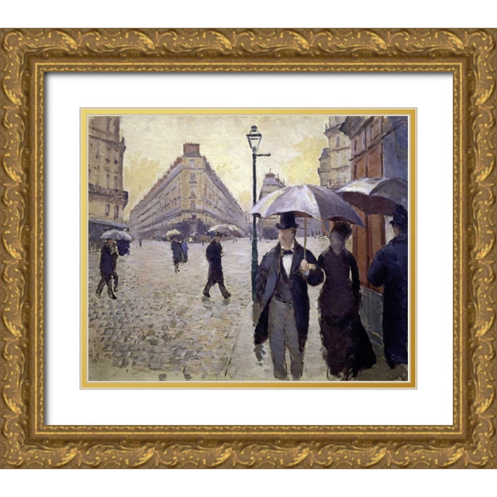 Caillebotte, Gustave 17x15 Gold Ornate Wood Framed with Double Matting ...