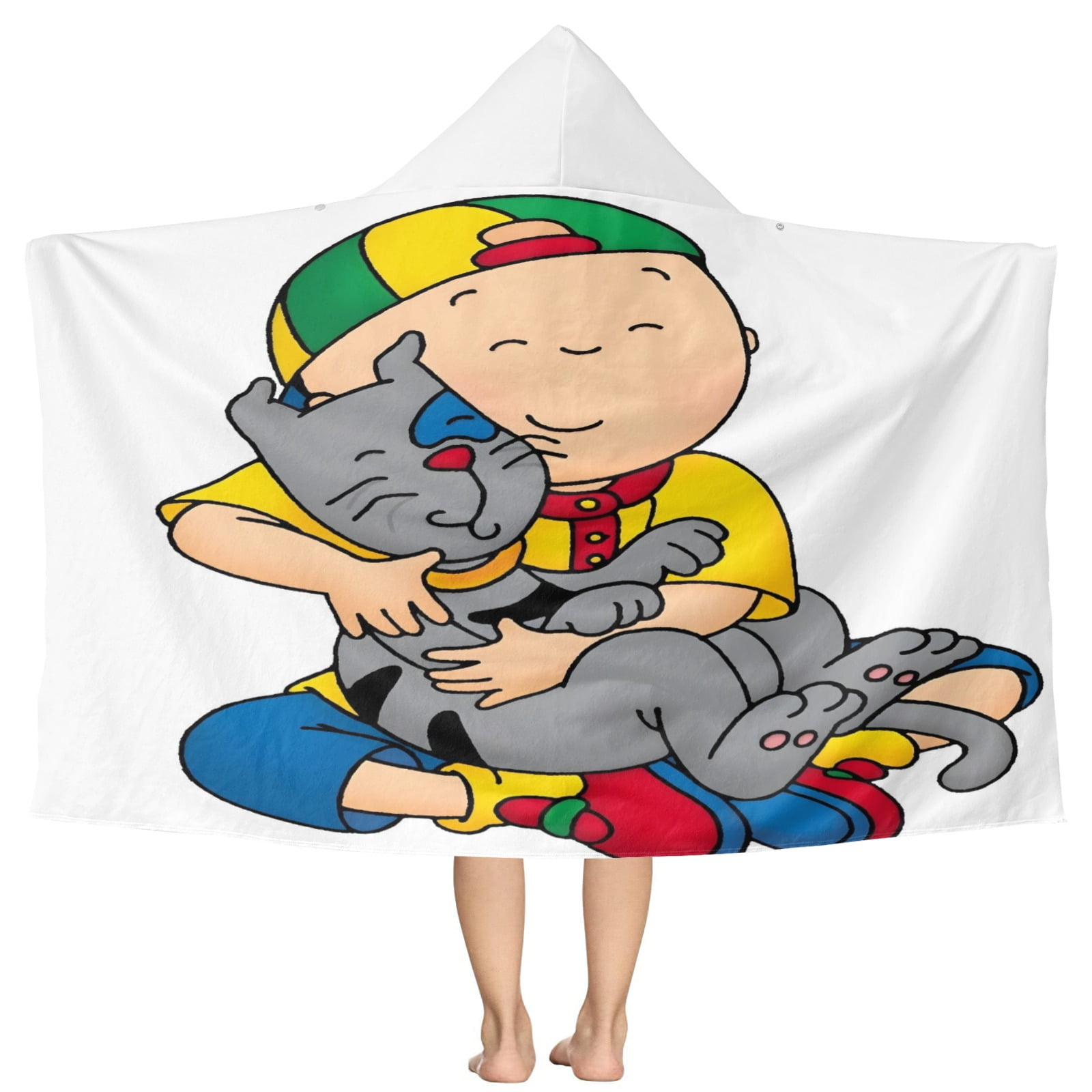Caillou Pattern Beach Poncho - Microfiber - Towel - Kids Lightweight And Practical Essential For ...