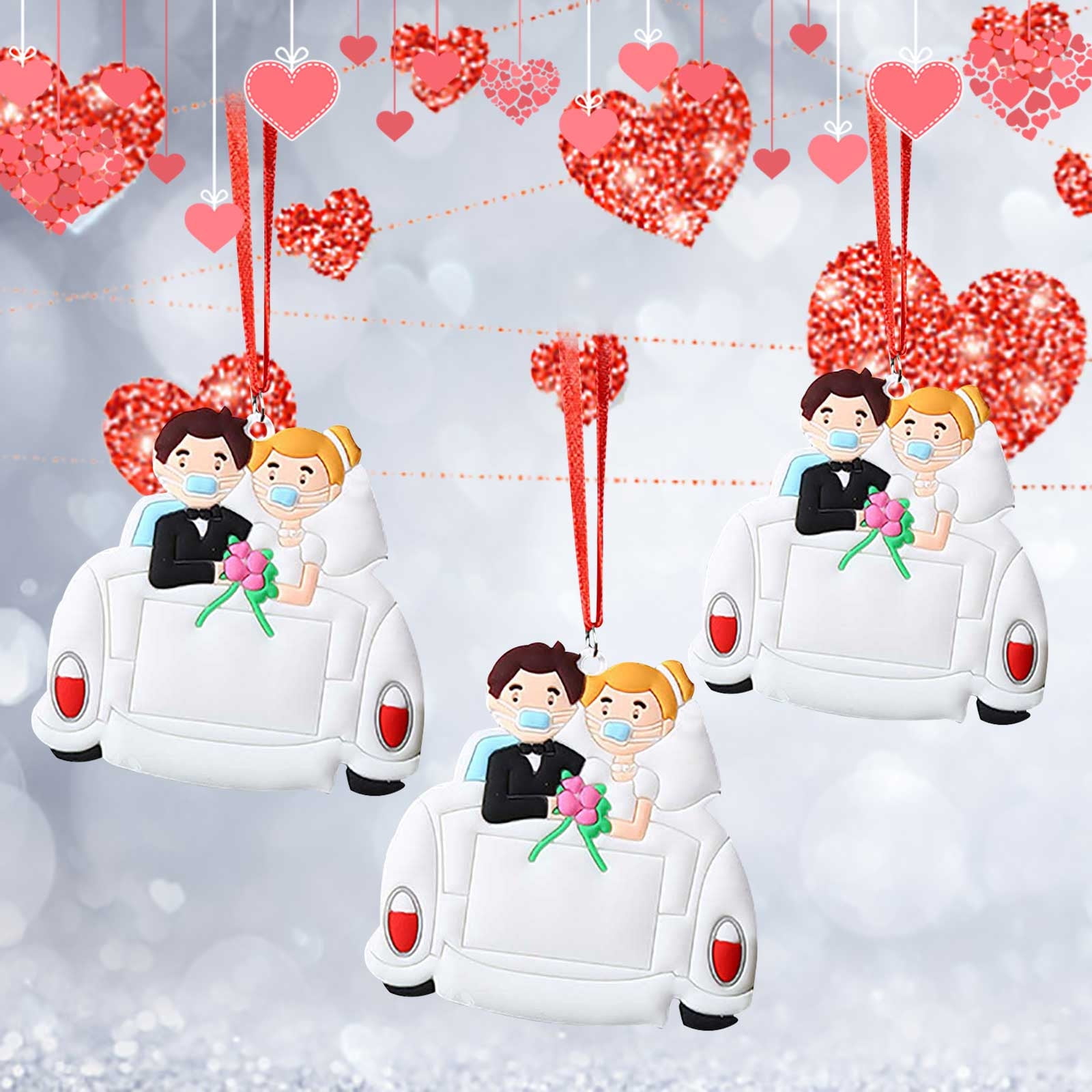 Cailmei Diy Romantic Heart-Shaped Pvc Pendant For Bride And Groom'S ...