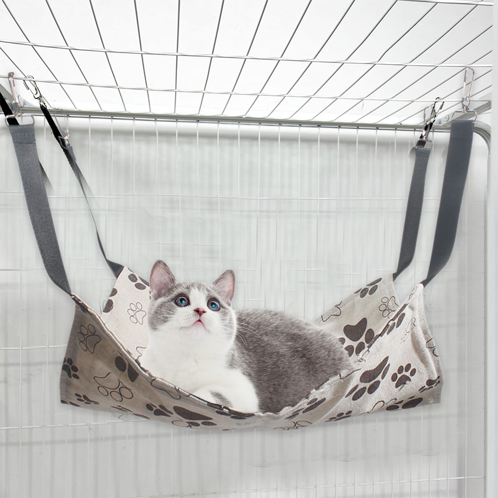 Cailmei Reversible Pet Hanging Hammocks Soft Breathable Pet Cage Hammocks With Straps And Metal ...