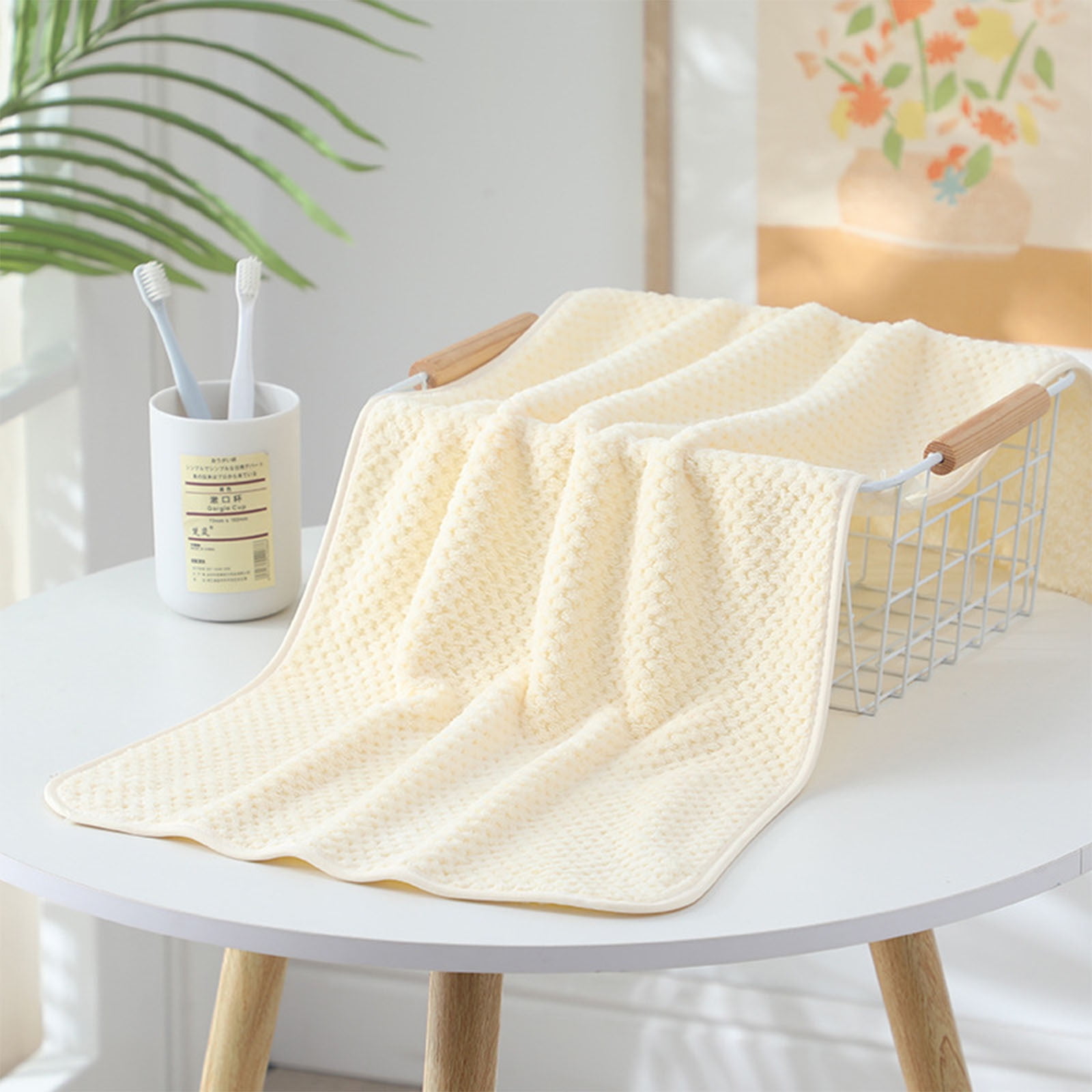 Cailmei Velvet Towel Soft Absorbent Plain Pineapple Check Face Towel ...