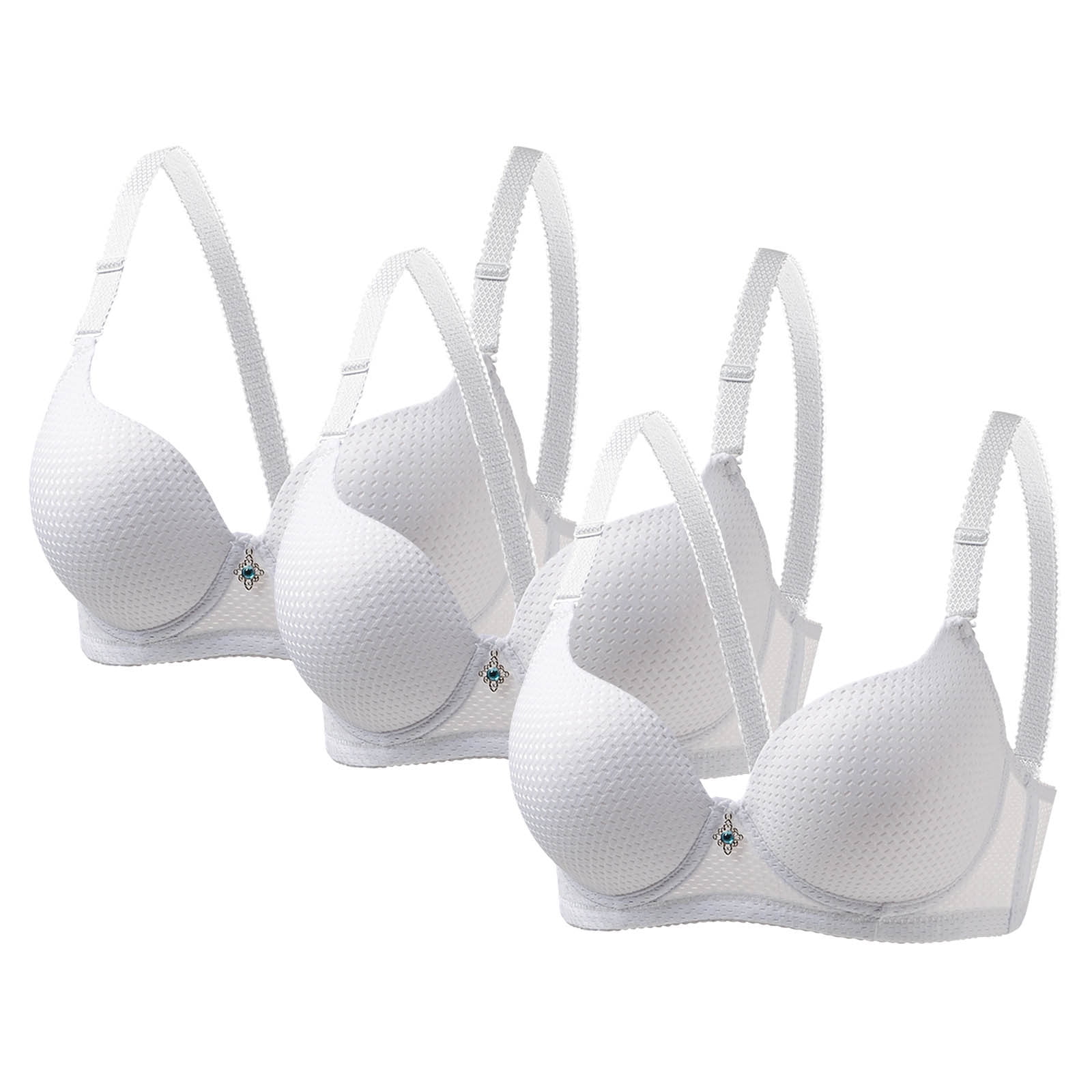 Caimuse 3Pcs Women'S Bra Soild Color Mesh Breath Underwear Bra Everyday ...