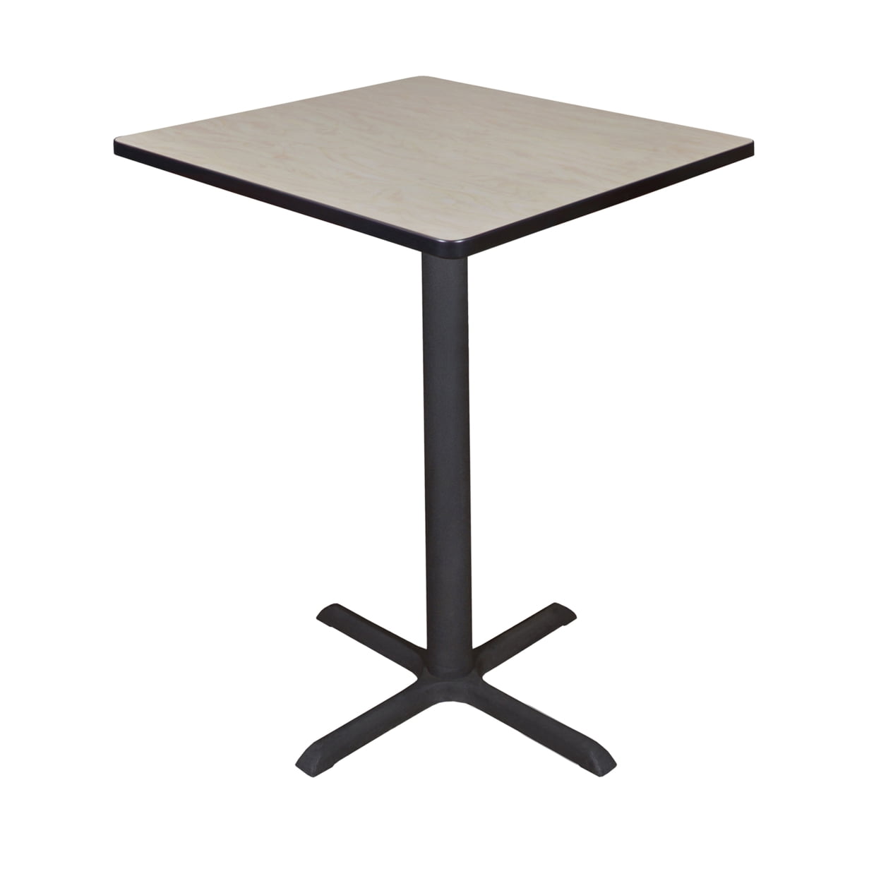 Cain 30" Square Cafe Table with Steel X Base and Hidden Adjustable ...
