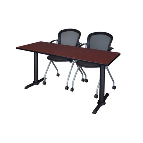 Mayline Valora Series High-Back Nesting Guest Chair in Black (Set of 2 ...