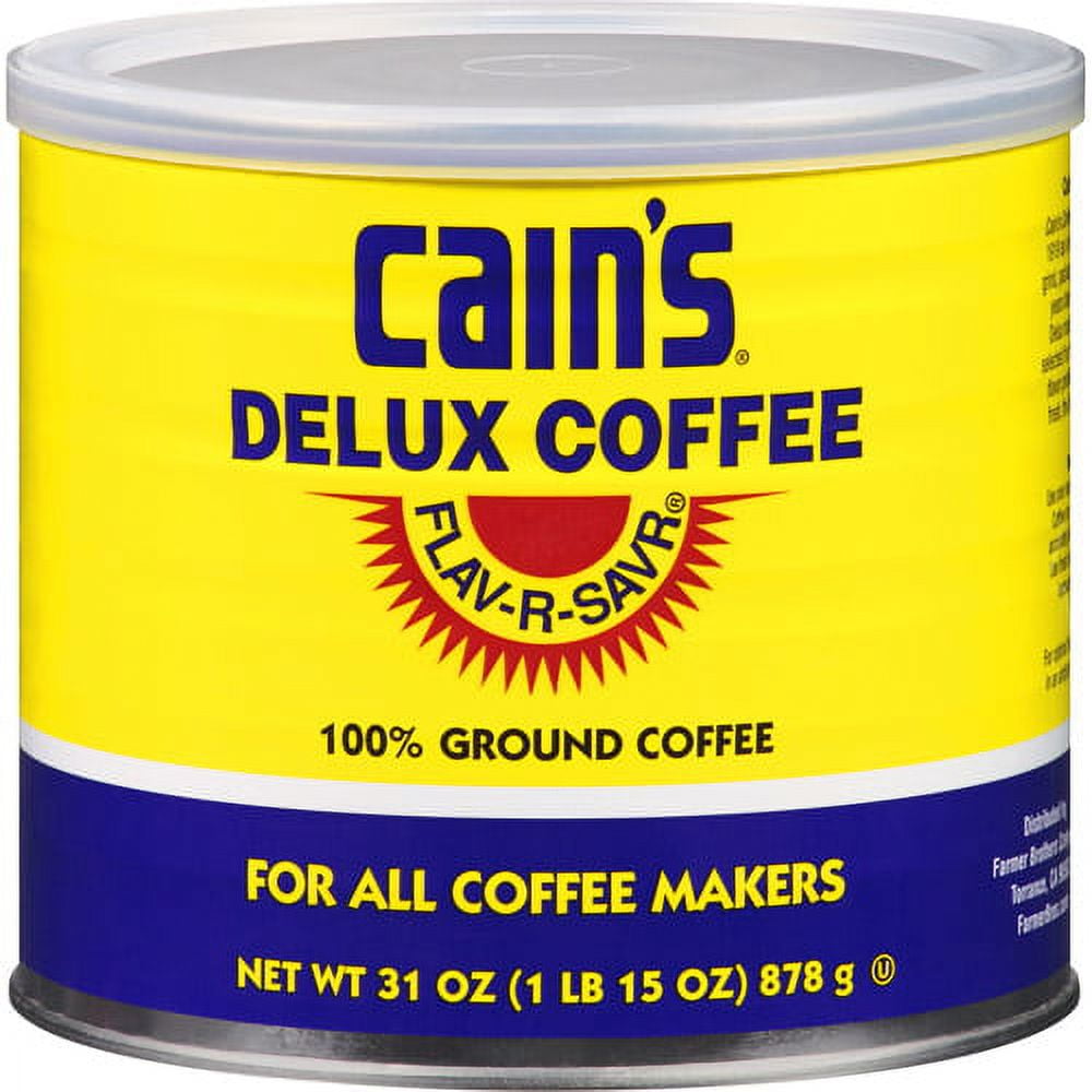 Cain's Deluxe Roasted Ground Coffee, Suitable for All Coffee Makers, 31 ...