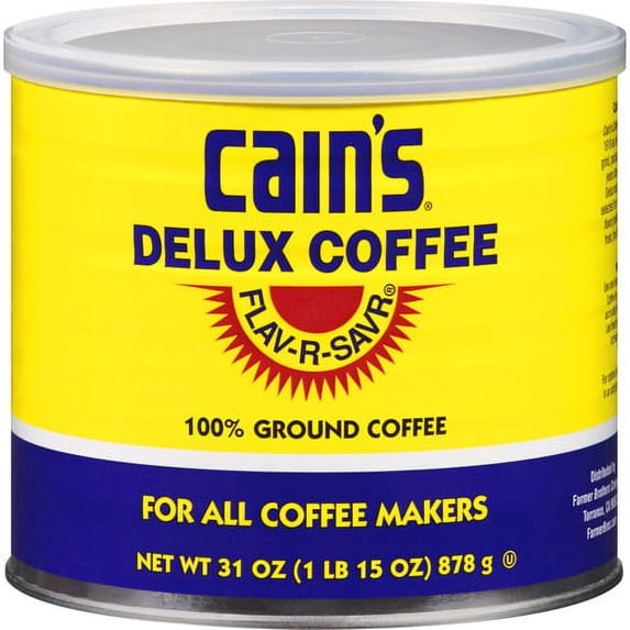 Cain's Deluxe Roasted Ground Coffee, Suitable for All Coffee Makers, 31 ...