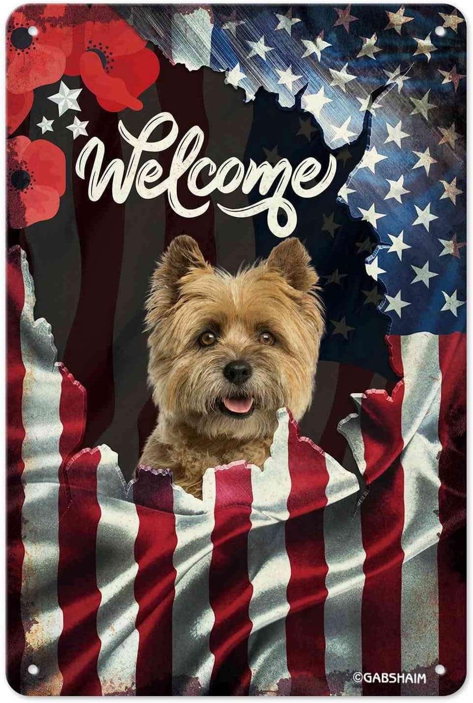 Cairn Terrier 4Th Of July Metal Sign Funny Patriotic Independence Day Tin Signs Home Decor Wall ...