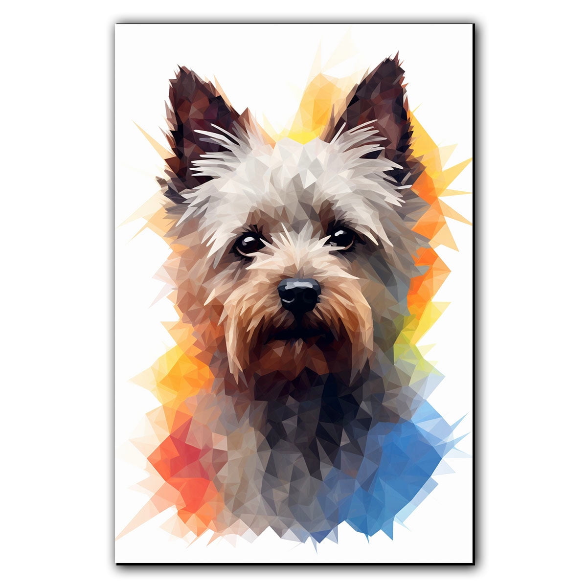 Cairn Terrier Dog Art Canvas, Pet Wall, Polygon Art Print on Canvas ...