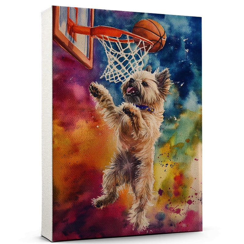 Cairn Terrier Dog Stretched Canvas Size 8x12 – Basketball Canvas Print ...