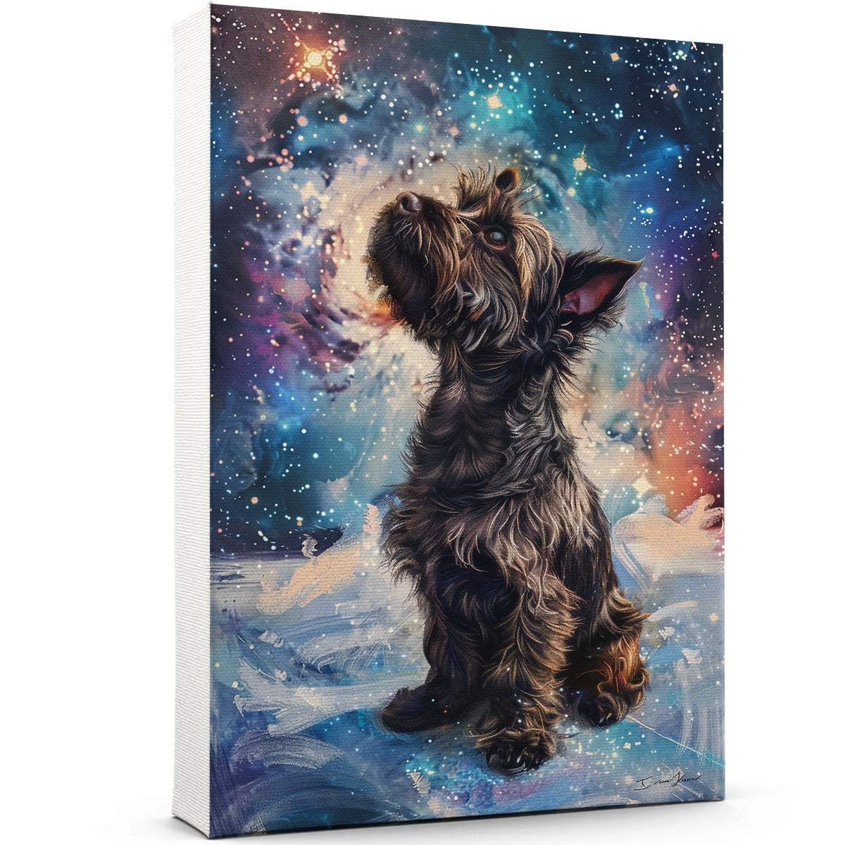 Cairn Terrier Dog Wall Art, Dog with Space Starry Night : Pet Puppy ...