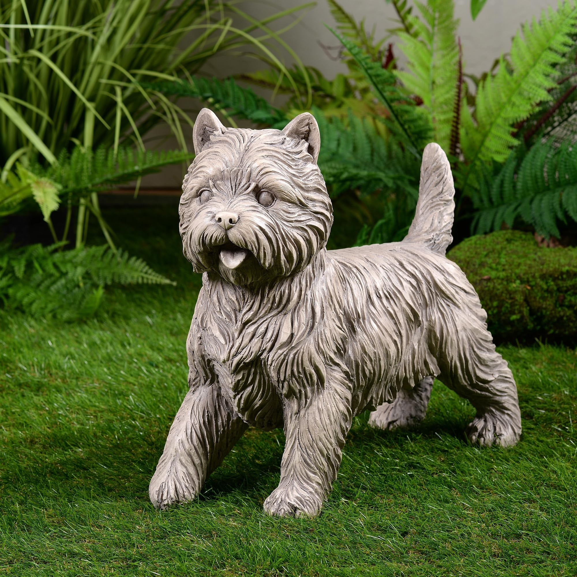 Hi-Line Gift Ltd 77187-GY Cairn Terrier Garden Statue Gray Life Size ...
