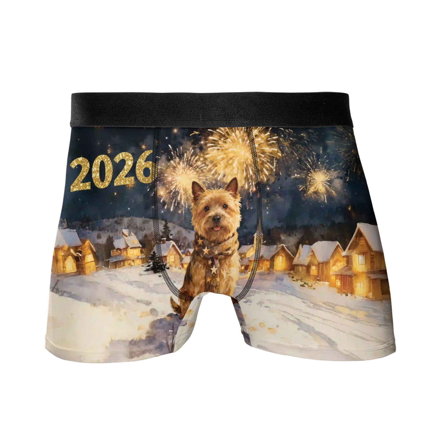 Cairn Terrier Happy New Year 2026 with Fireworks on New Year's Eve All ...