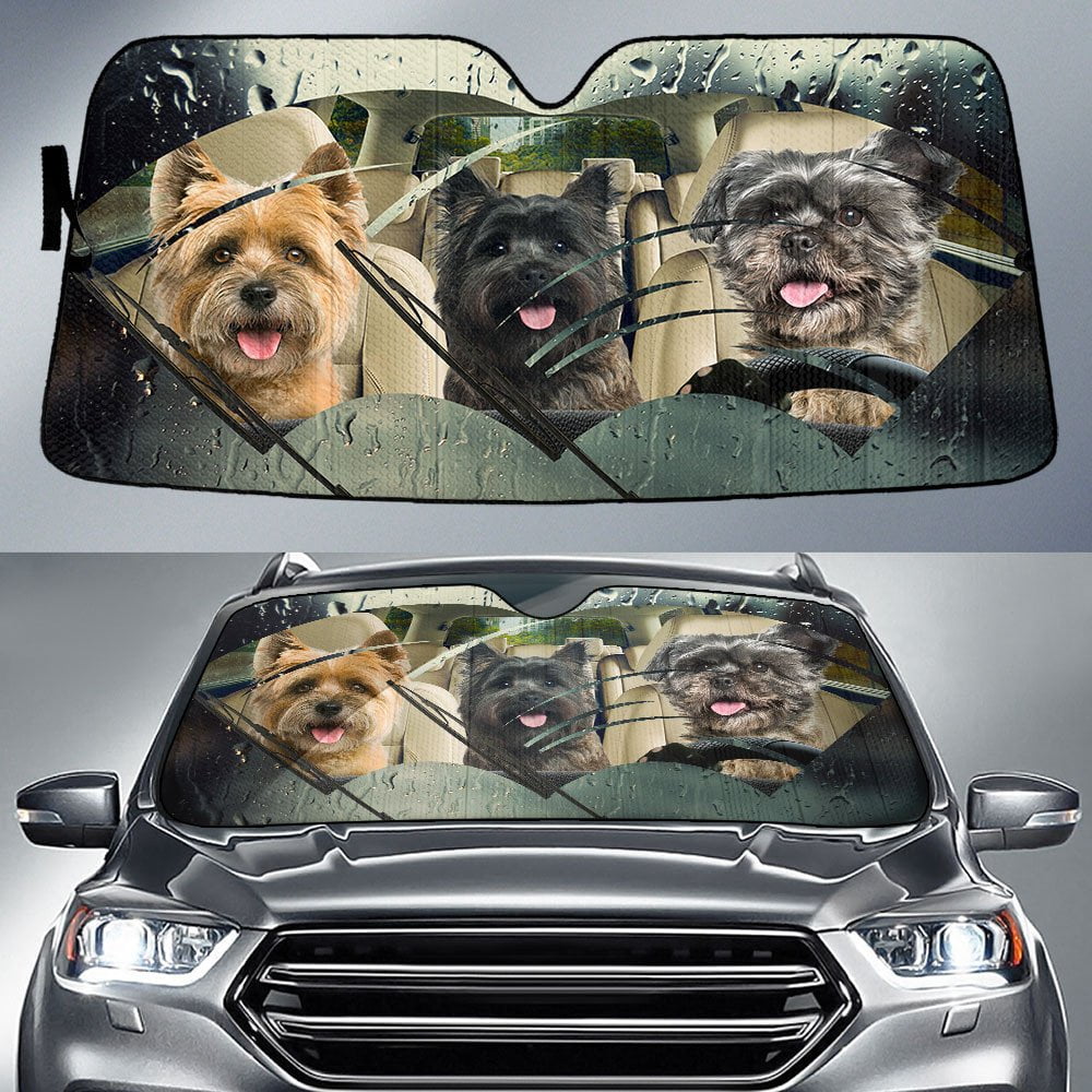Cairn Terrier Rainy Driving Car Sun Shade Cover Auto Windshield ...