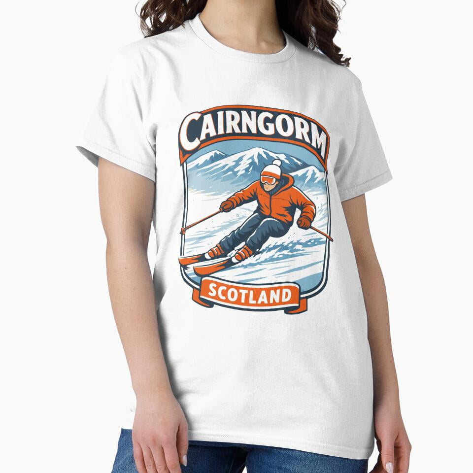 Cairngorm Scotland Ski Retro Mountain Shirt, Trendy Typography Graphic ...