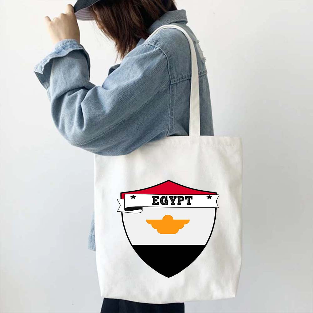 Cairo Egypt Flag Map Egyptian Pyramid Shopper Harajuku Canvas Tote Bag ...