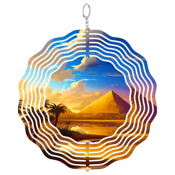 Cairo Egypt Giza Plateau 3D Wind Spinner Metal Laser Cut Hanging ...