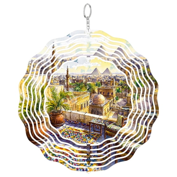 Cairo Egypt Nile River View 3D Wind Spinner Stainless Steel Hanging ...