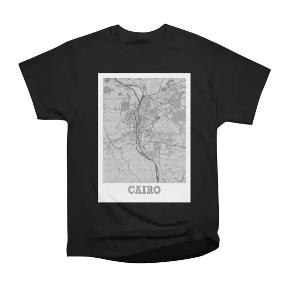 Cairo Egypt Pencil City Map T-Shirt Tee Gift For Him Merch For Her ...