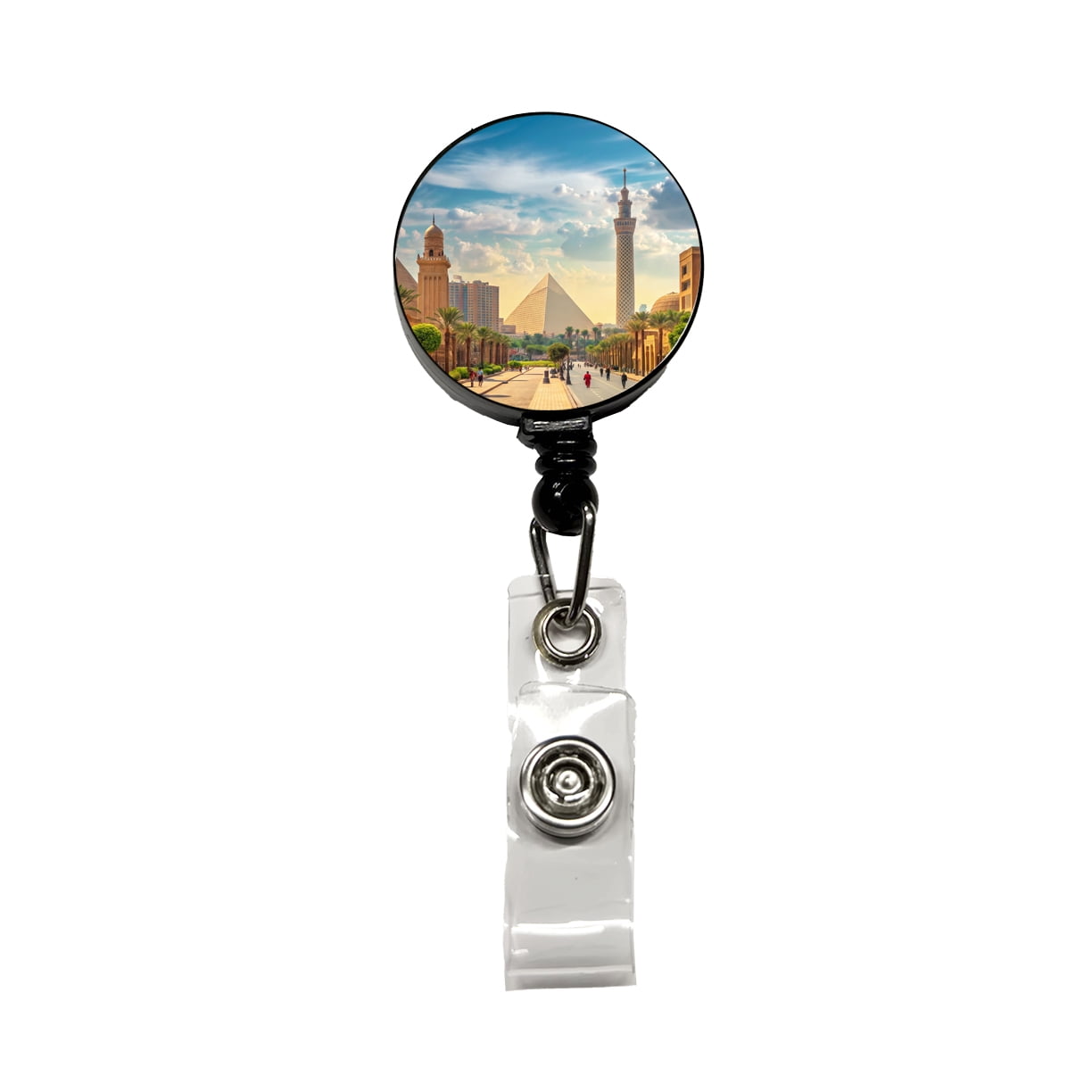 Cairo Egypt Pyramid Street Retractable Reel ID Badge Key Card Name Tag ...