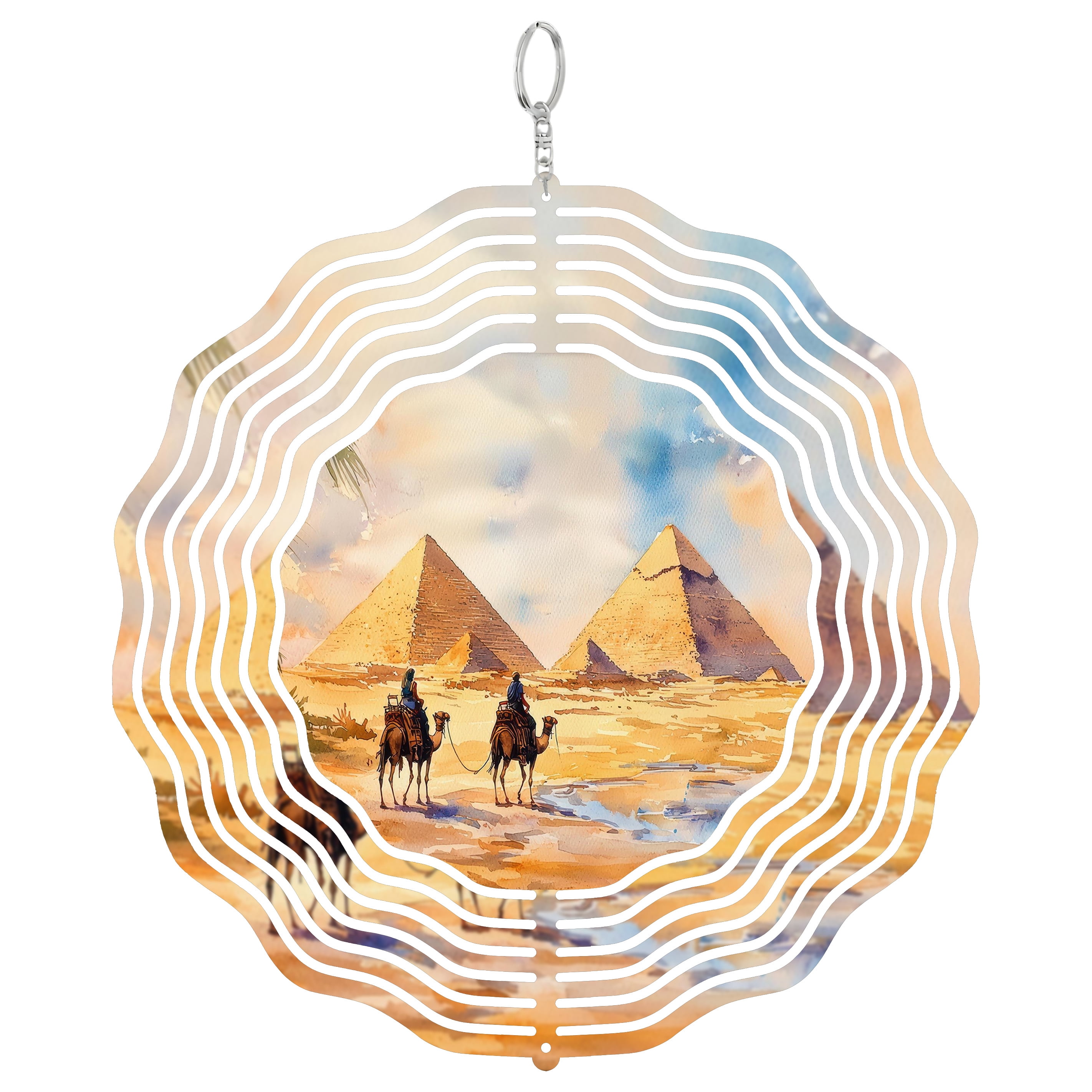 Cairo Egypt Pyramids 3D Wind Spinner Kinetic Hanging Yard Art Outdoor ...