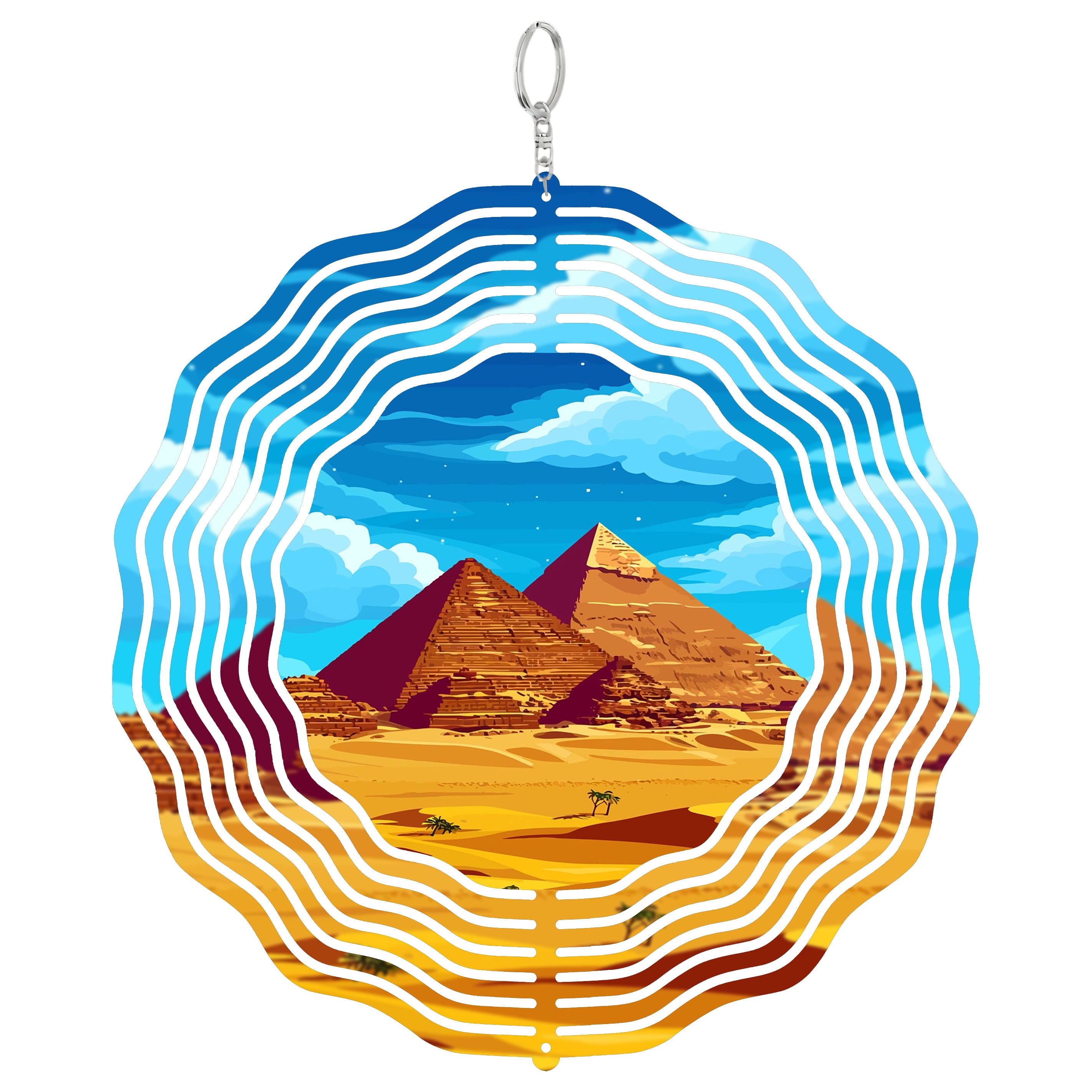 Cairo Egypt Pyramids Of Giza 3D Wind Spinner Stainless Steel Hanging ...