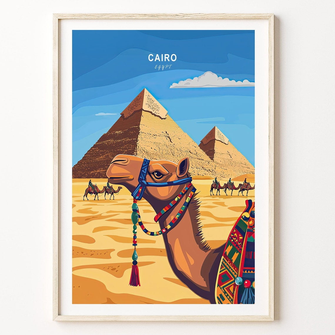 Cairo Egypt Pyramids Poster, North Africa Travel Wall Art, Cairo Egypt Pyramids Wall Art Print ...