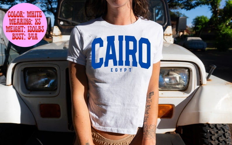 Cairo Egypt Trip Vacation Baby Tee, SNUG FIT, Gifts, Shirt, Tshirt Her, Women, Trendy, 90s Y2K ...