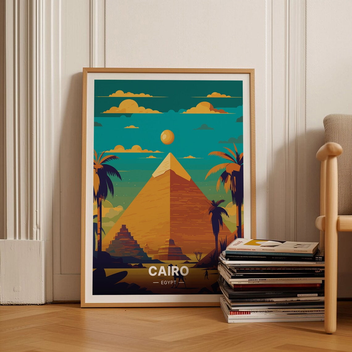Cairo Egypt Wall Art, Travel Poster, Pyramids Of Giza Home Decor, Adventure Aesthetic, World ...