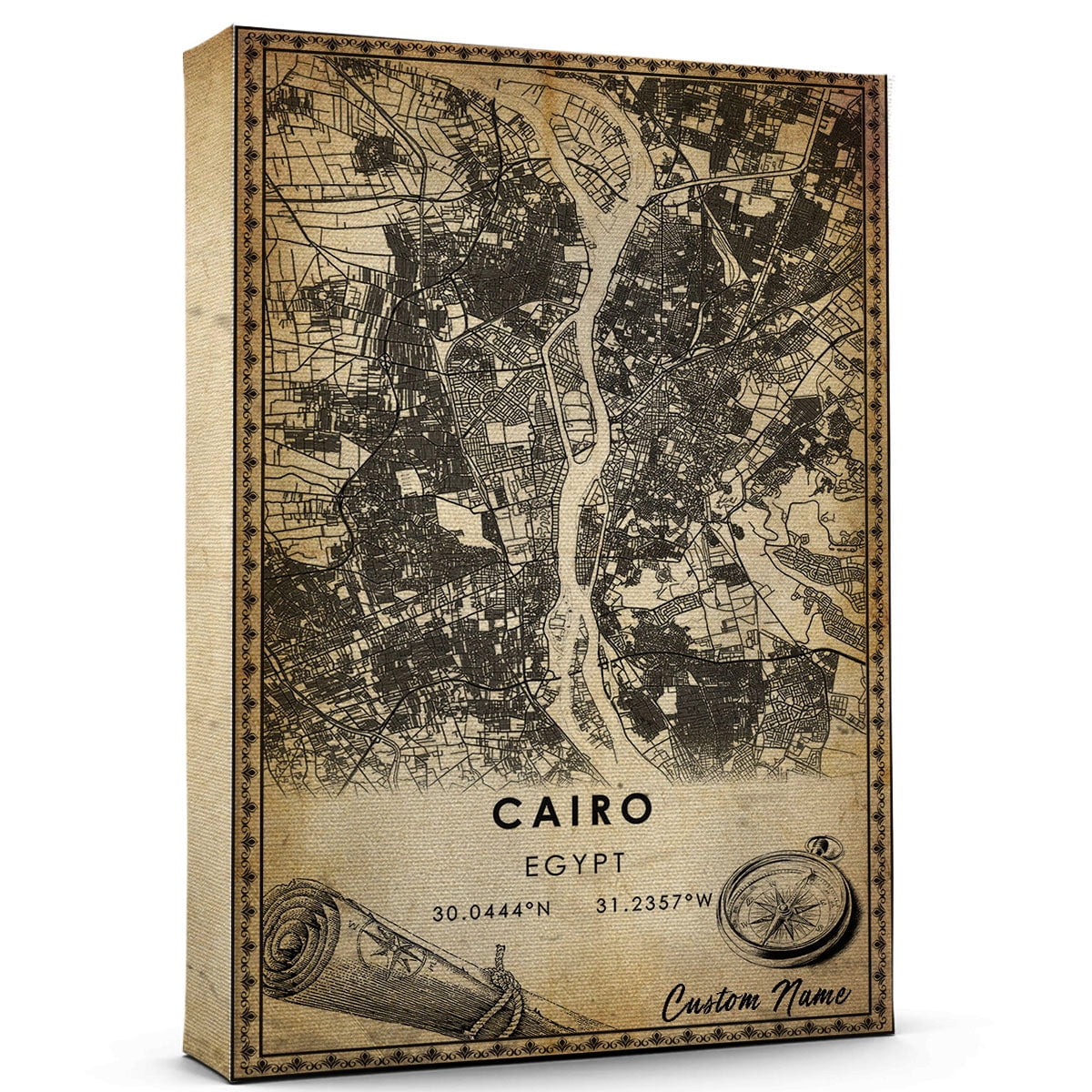 Cairo Map Poster, Egypt Map Art Poster, Canvas, Cairo Map City style Watercolor art Poster ...