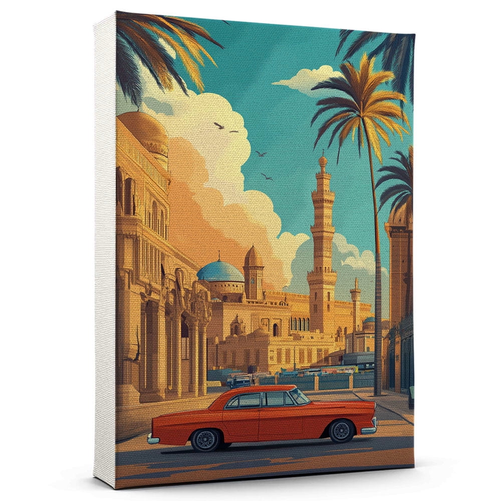 Cairo Travel Canvas, Vintage City Canvas Egypt Canvas Wall Art, Cairo ...