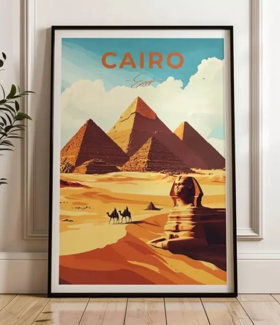 Cairo Travel Poster, Egypt Wall Art Print, Illustration Poster, Artwork NO FRAMED POSTER Home ...