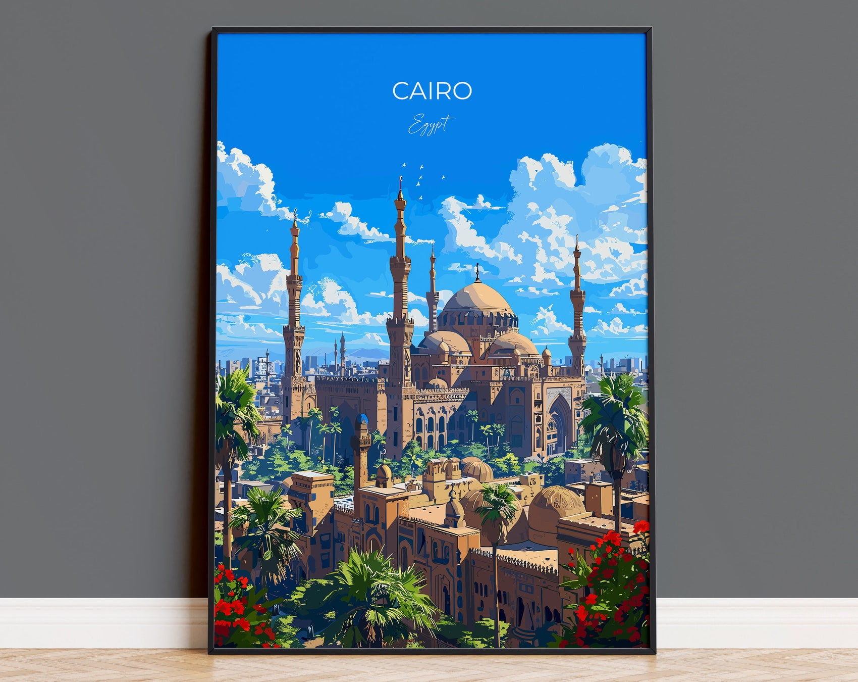 Cairo Travel Poster, Travel Print of Cairo, Egypt Art Lovers Gift, Cairo Wall Art, 18x24 ...