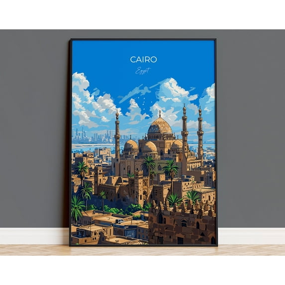 Cairo Travel Poster, Travel Print of Cairo, Egypt Art Lovers Gift, Cairo Wall Art, 8x12 UNFRAMED ...