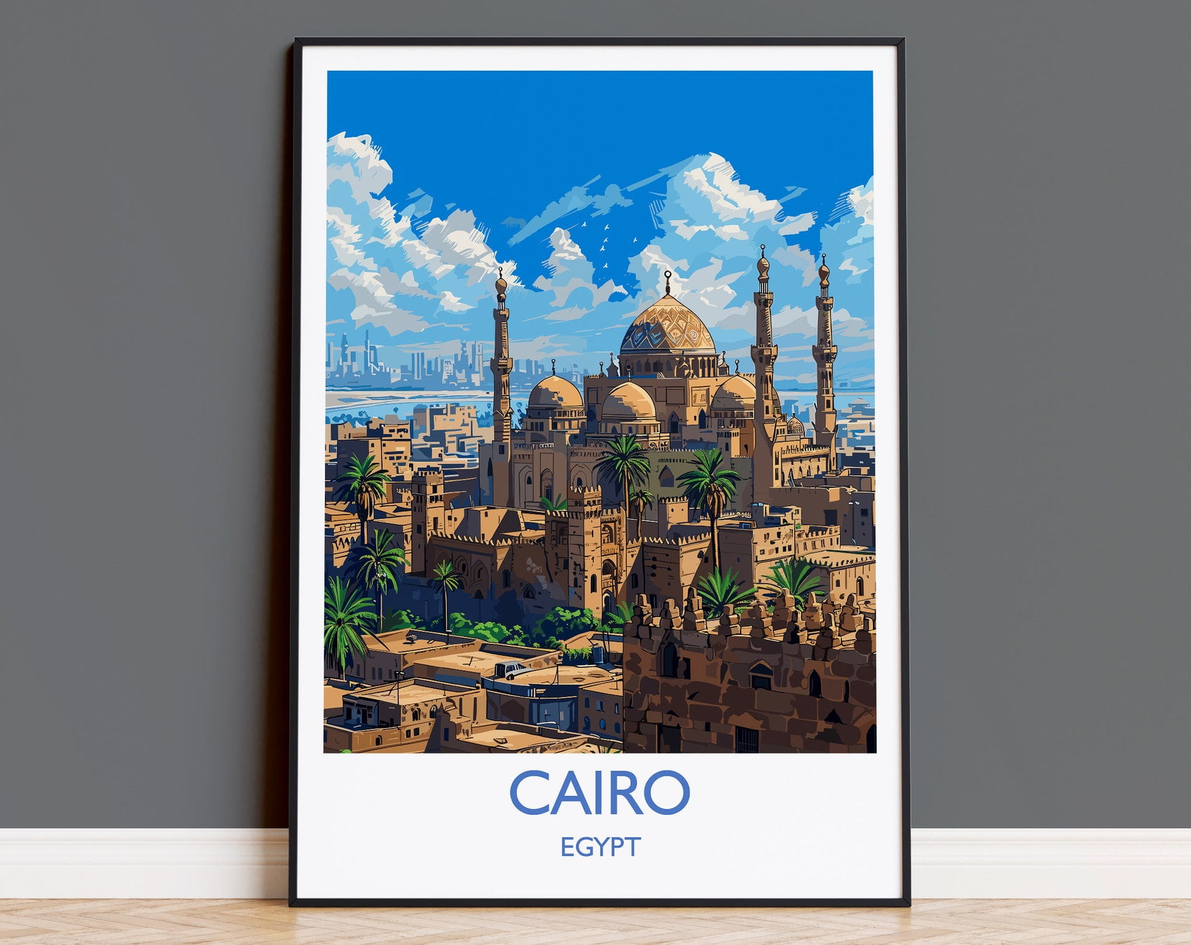 Cairo Travel Print, Travel Poster of Cairo, Egypt Art Lovers Gift, Cairo Wall Art, 18x24 ...