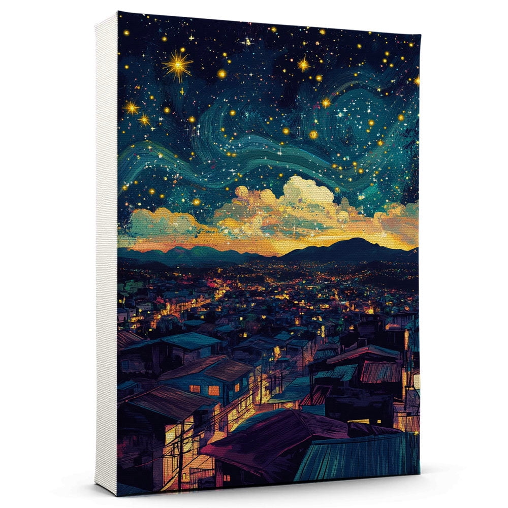 Cairo Travel Starry Night Canvas Print, Egypt Canvas Wall art, Cairo ...