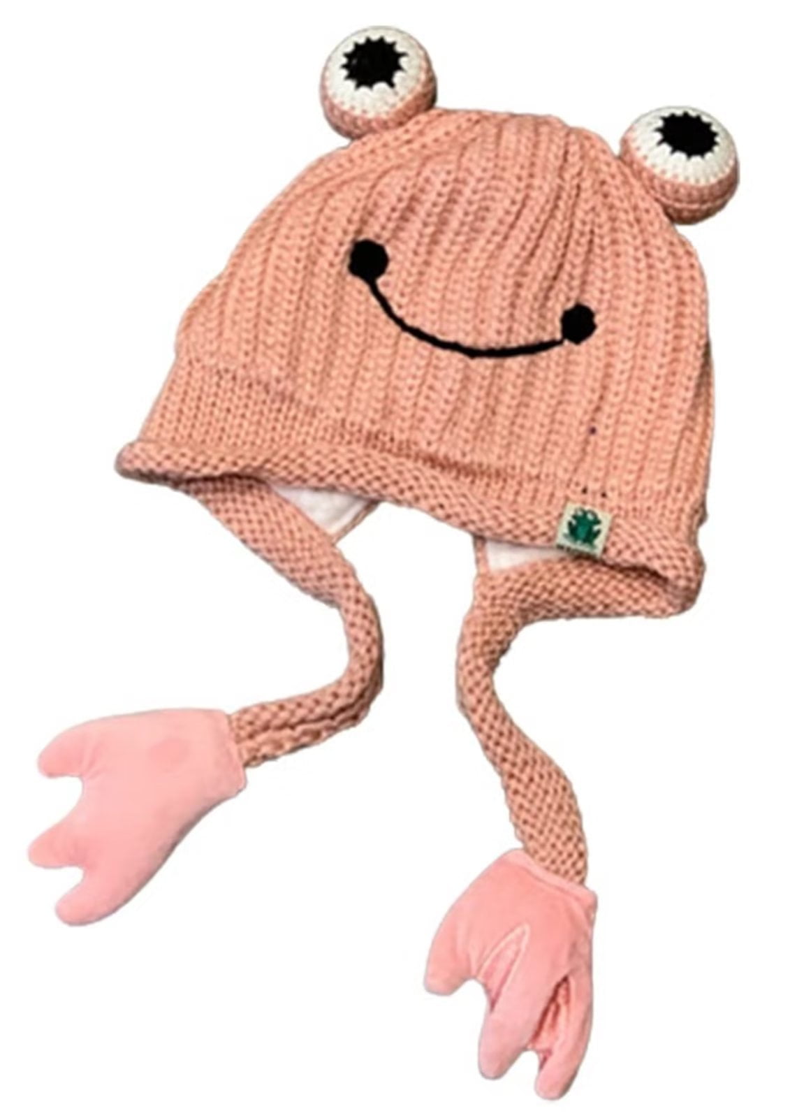 Caistre Womens Cute Frog Hat Crochet Knitted Big Eye Winter Ear ...