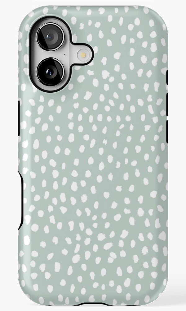 Cait Shaw Mint Dalmatian Print Pattern Phone Case for iPhone 17 16 15 ...