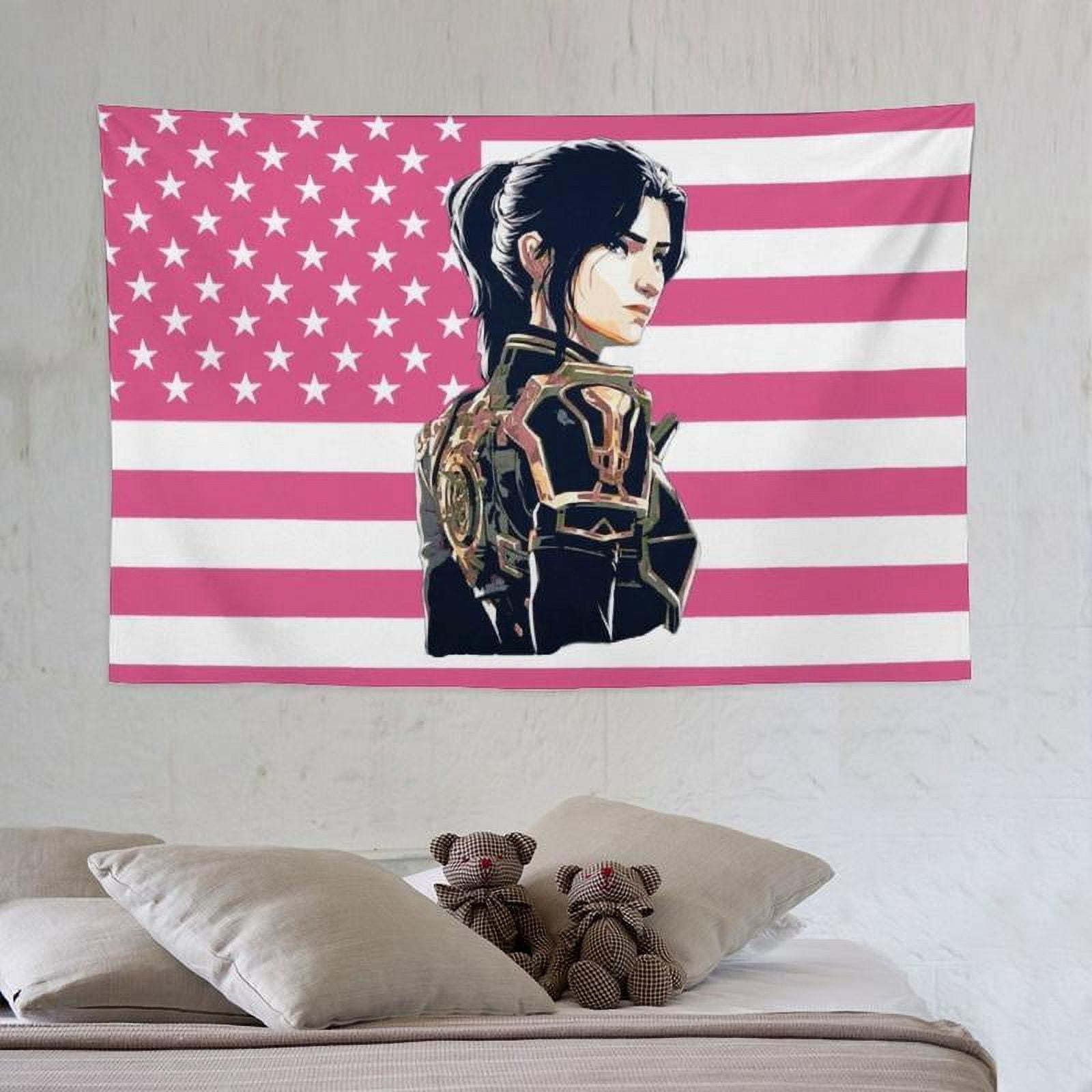 Caitlin Arcane Tapestry Anime Wall Hanging Pink American Flags Room ...