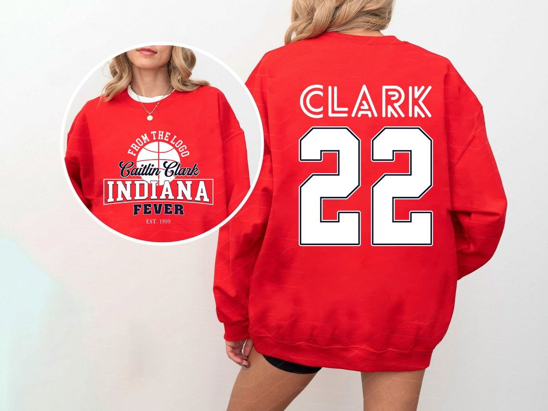 Caitlin Clark #22 Indiana Fever Sweatshirt, Basketball Clark 22 Double ...