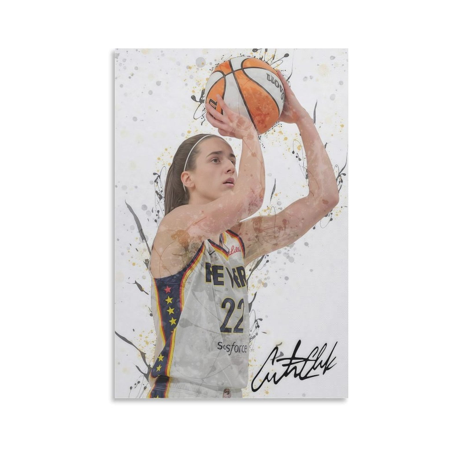 Caitlin Clark Art Poster 3 Canvas Wall Art For Room Aesthetic And Decor ...