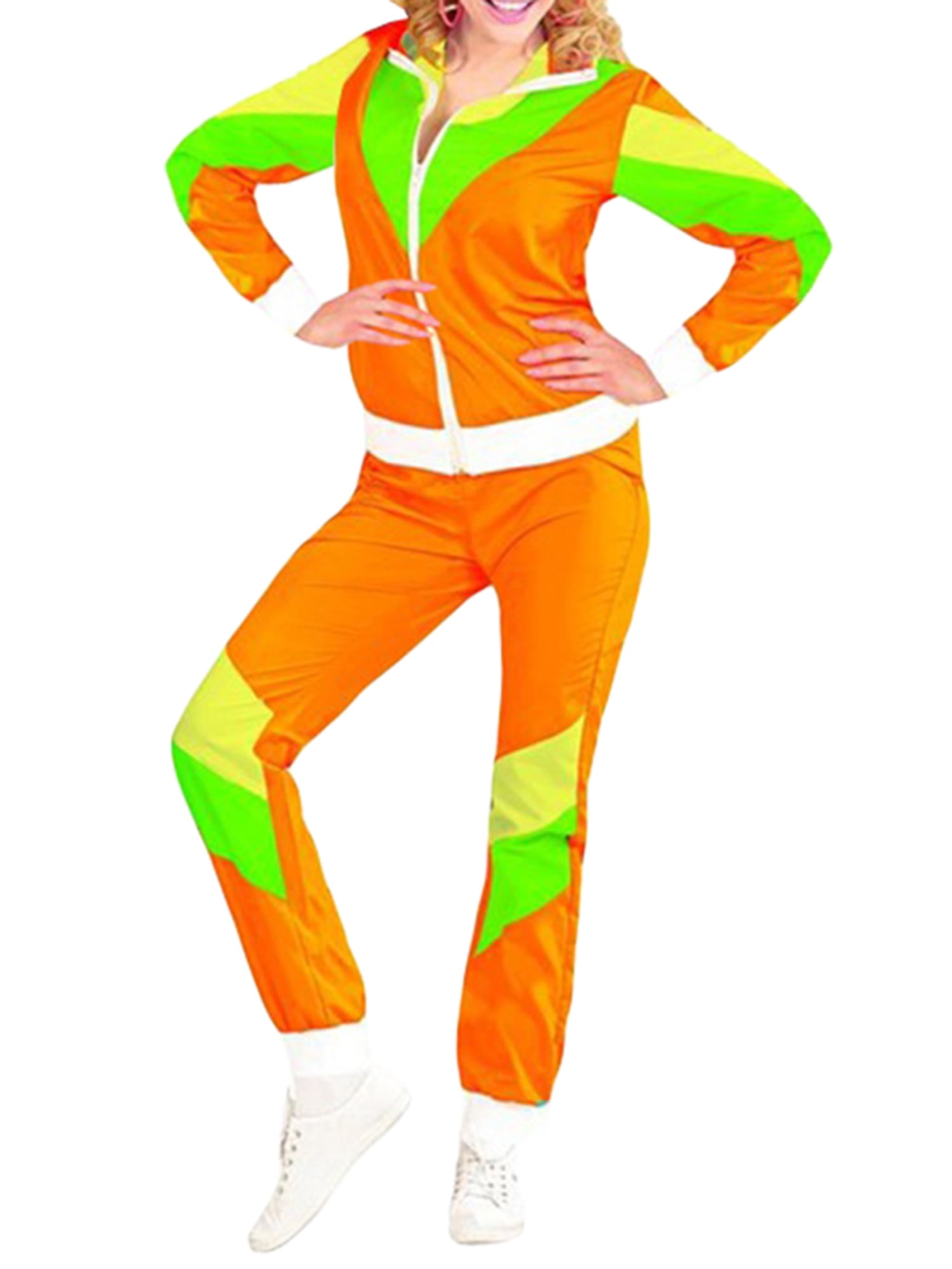 Caitzr 80s Tracksuit Costumes for Men, 90s Hip Hop Shell Suit Costume ...