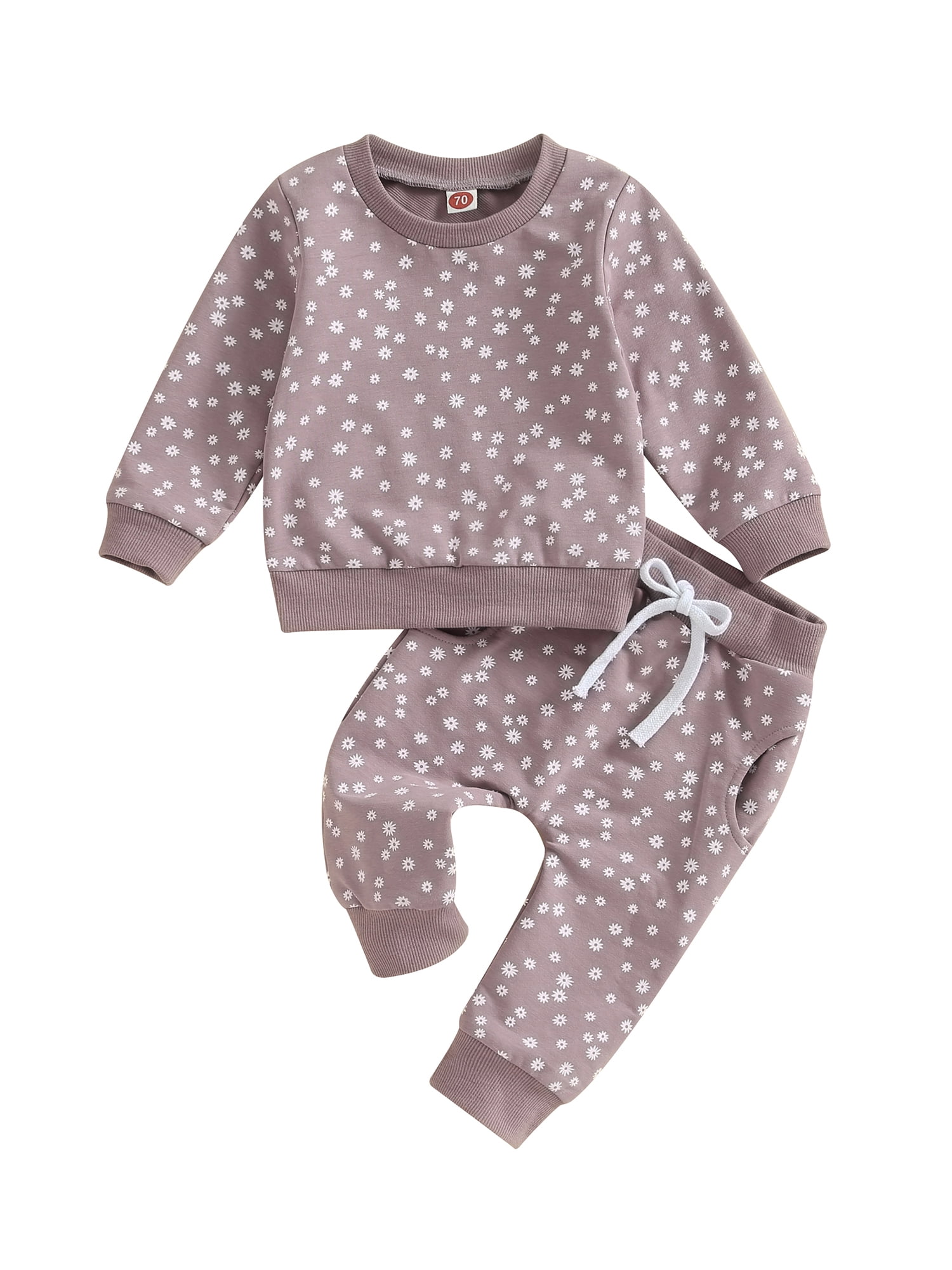 Caitzr Baby Girls Fall Winter Outfits Long Sleeve Floral Print ...